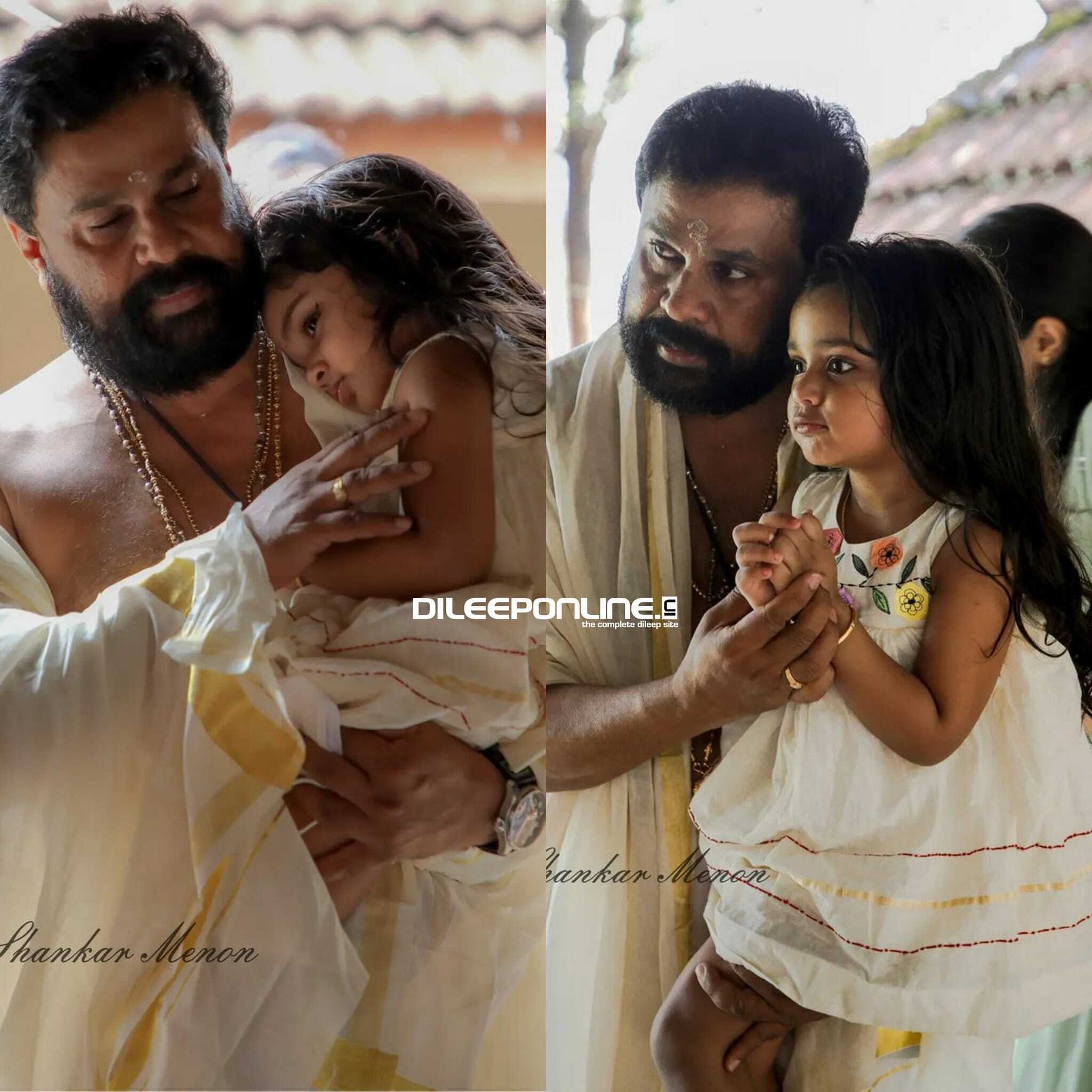 Dileep with daughters mahalakshmi and Meenakshi visit temple goes viral ...