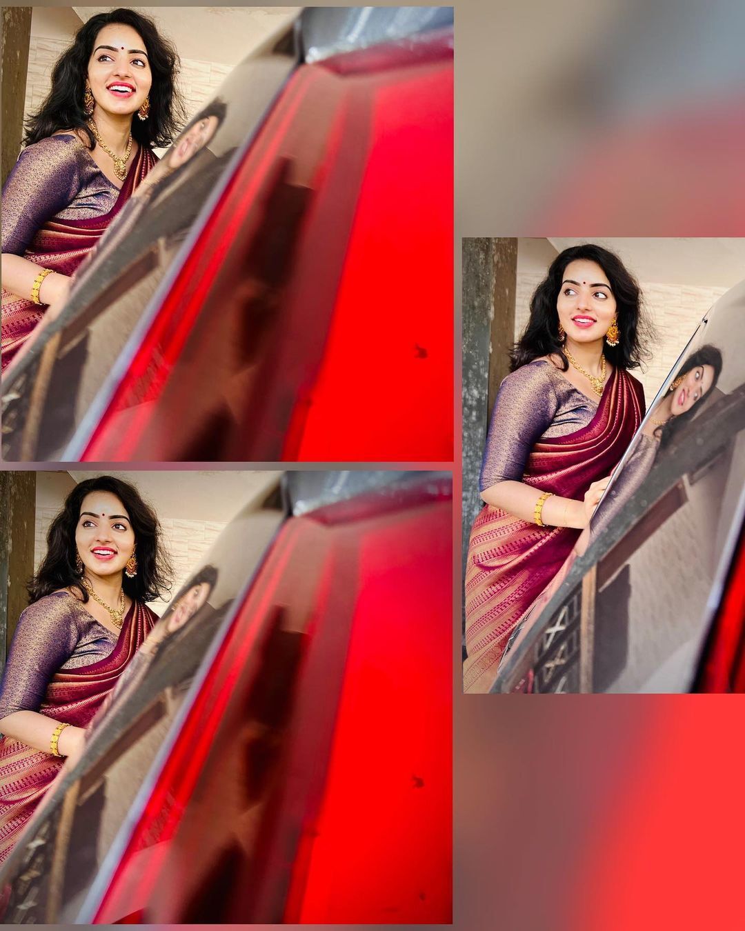 actress malavika menon new sari pictures goes viral ...