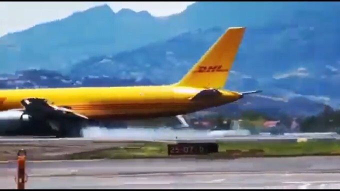 Cargo Plane Splits Into Two Part As It Makes Emergency Landing Photos ...