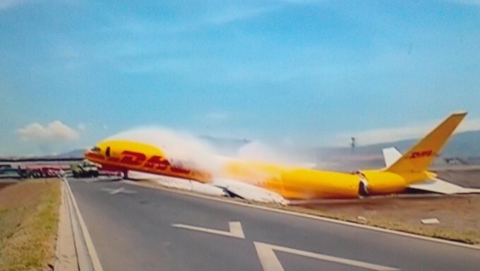 Cargo Plane Splits Into Two Part As It Makes Emergency Landing Photos ...