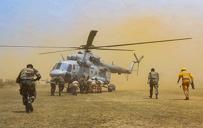 IAF Rescue People After Collision Of Two Cable Cars At Trikut Ropeway ...