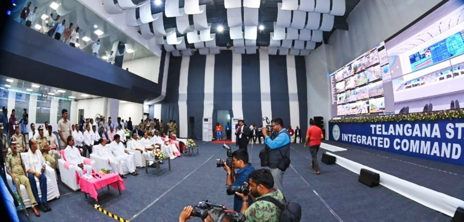 తెలంగాణ పోలీస్ కమాండ్ కంట్రోల్ సెంటర్ ప్రారంభోత్సవం | CM KCR ...