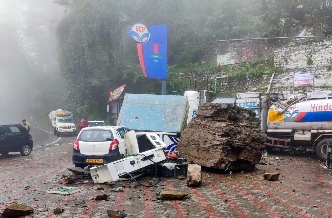 Heavy rains trigger landslides flash floods in Himachal pradesh new rain and damage photos ...