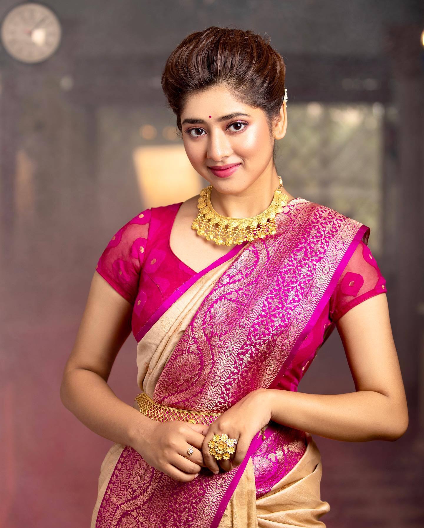 শাড়িতে বেশ সুন্দর লাগছে দিতিপ্রিয়াকে, দেখুন তাঁর লাস্যময়ী ছবি ...