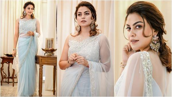 Actress Anusree Looking Gorgeous In New Experiment With Pastel Blue ...