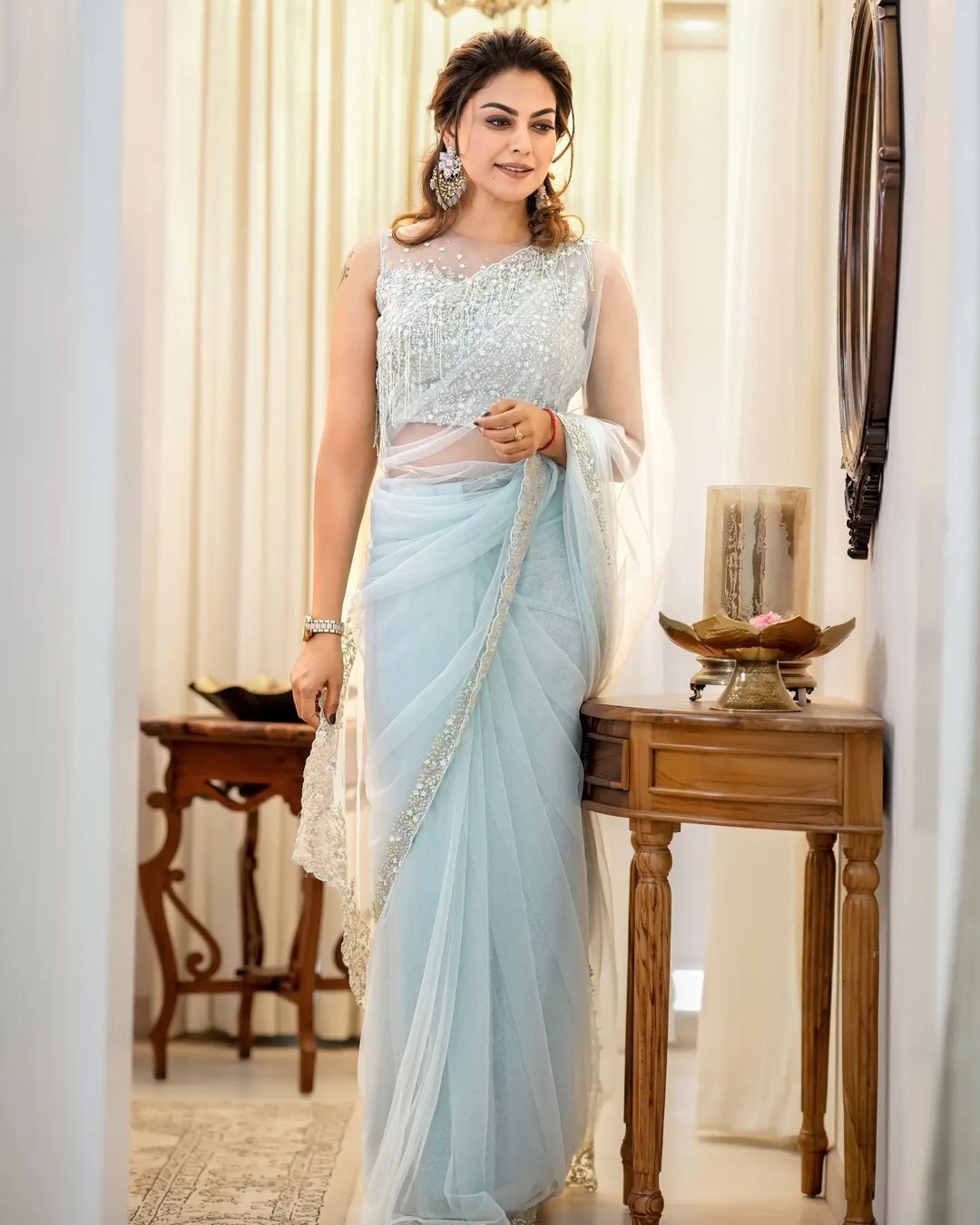 Actress Anusree Looking Gorgeous In New Experiment With Pastel Blue ...