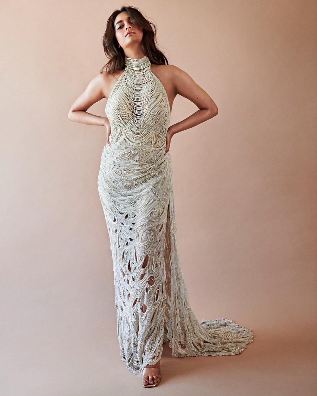 Actress Keerthy Suresh New Bold And Stylish Look In White Gown ...