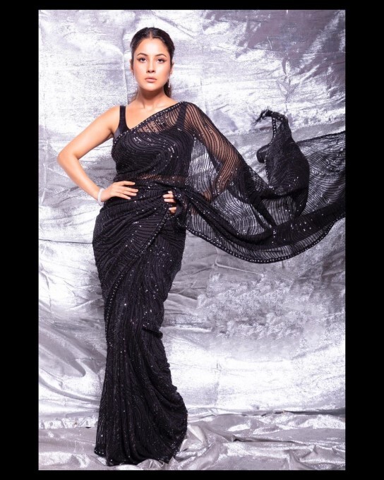 Bollywood Actress Shehnaaz Gill Looks Stunning In This Black Dress ...