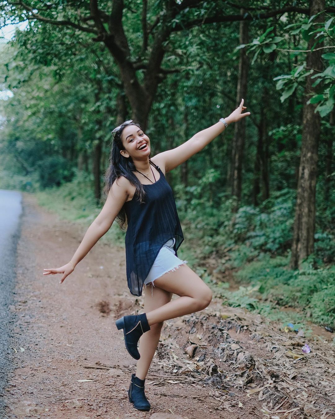 Serial Actress Alice Christy New Stunning And Stylish Stills In Shorts ...