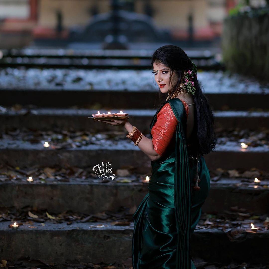 Social Media Star Aswathy S Nair Gives Diwali Wishers to Her Fans ...