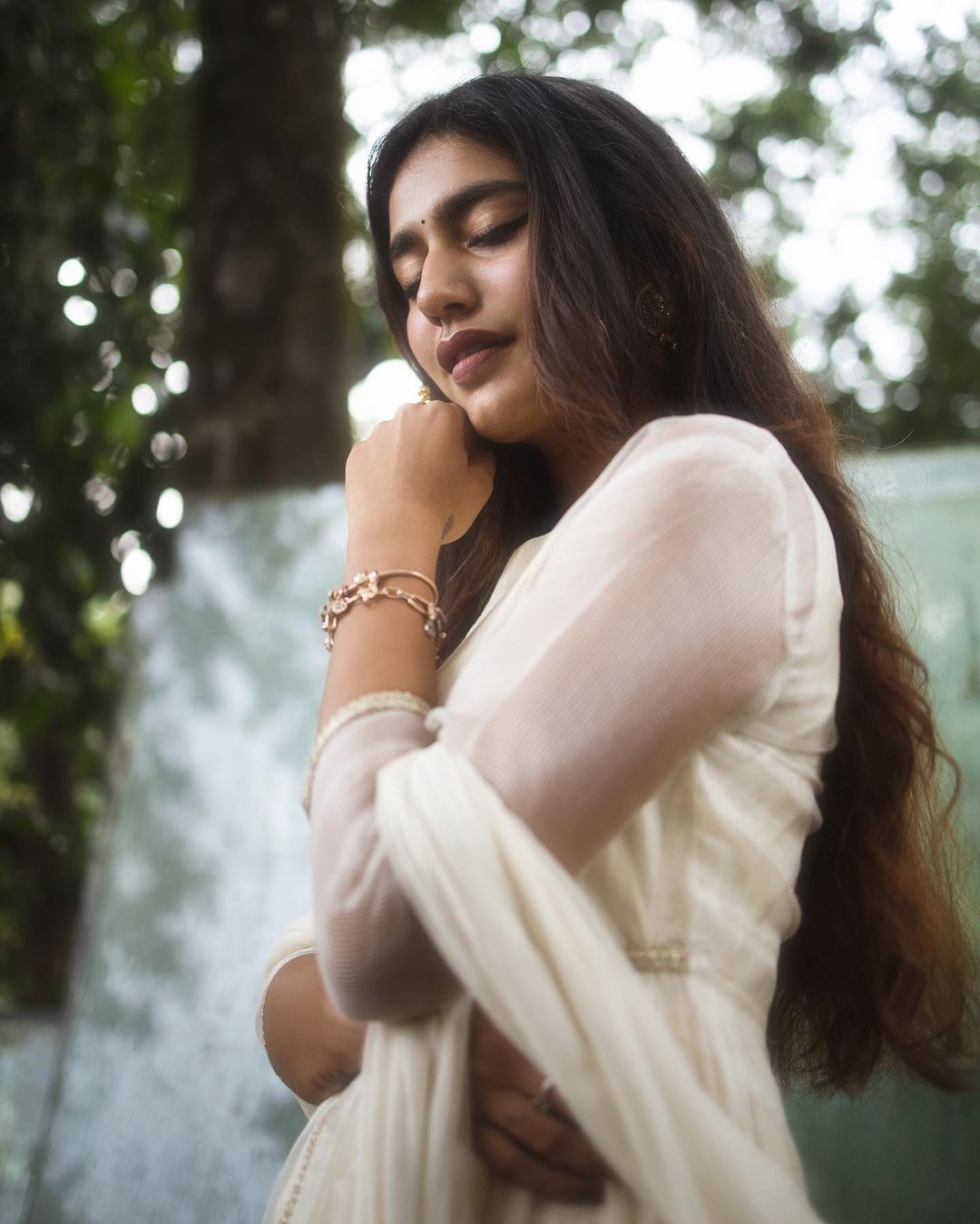 Actress Priya Prakash Varrier Looking Gorgeous In White Salwar, New ...