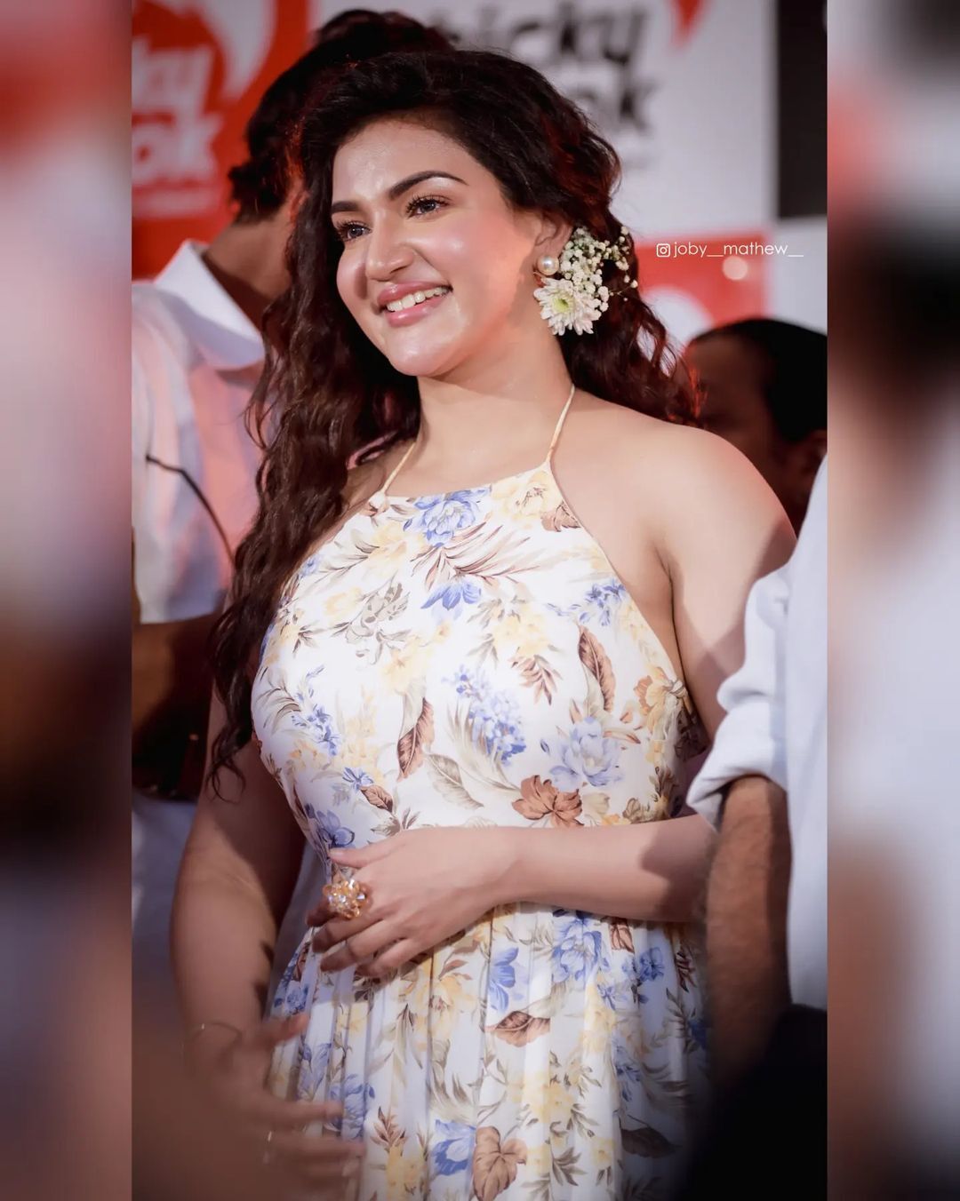 Actress Honey Rose New Inauguration Look In Floral Printed Dress Like A ...