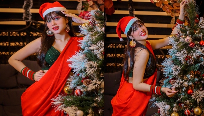 Photos: लाल साड़ी में 'उरी' एक्ट्रेस रीवा अरोड़ा ने सेलिब्रेट किया ...