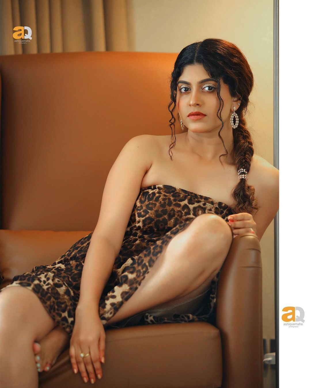 Actress Resna Pavithran New Stunning Look In Leopard Print Dress Goes Viral On Social Media ...