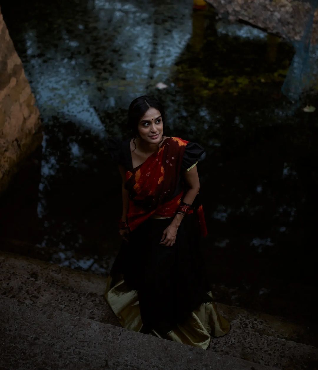 Kooman Movie Actress Hannah Reji Koshy New Stylish Sunkissed Saree Look ...