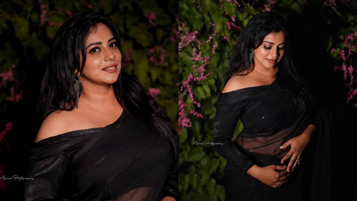 Actress Anna Rajan's Glamorous Makeover in Black Saree Made Wow Among ...