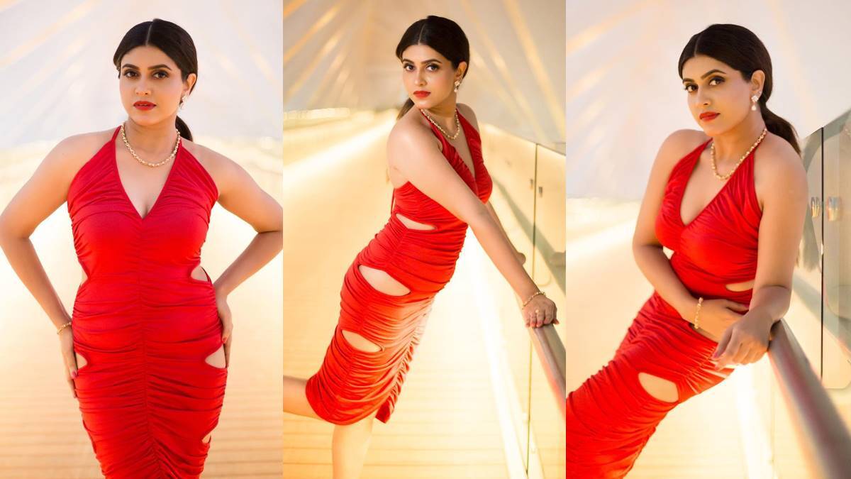 Actress-Model Resna Pavithran's Glamorous akeover in Red Outfit Made Wo Among Fans | Resna ...