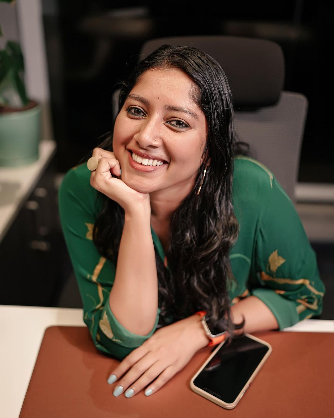 Mollywood Actress Anumol Looks Stunning in Green Outfit in Inauguration ...