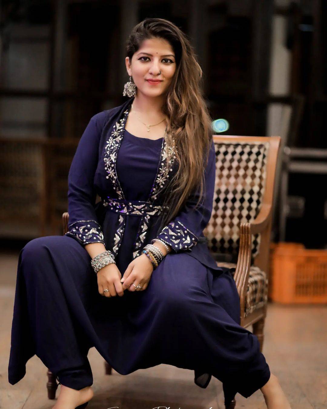 Social Media Star Aswathy S Nair Stunning Look in Blue Outfit | Aswathy ...