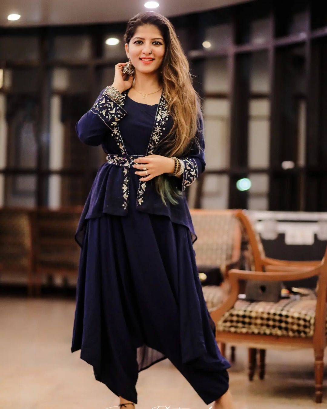 Social Media Star Aswathy S Nair Stunning Look in Blue Outfit | Aswathy ...