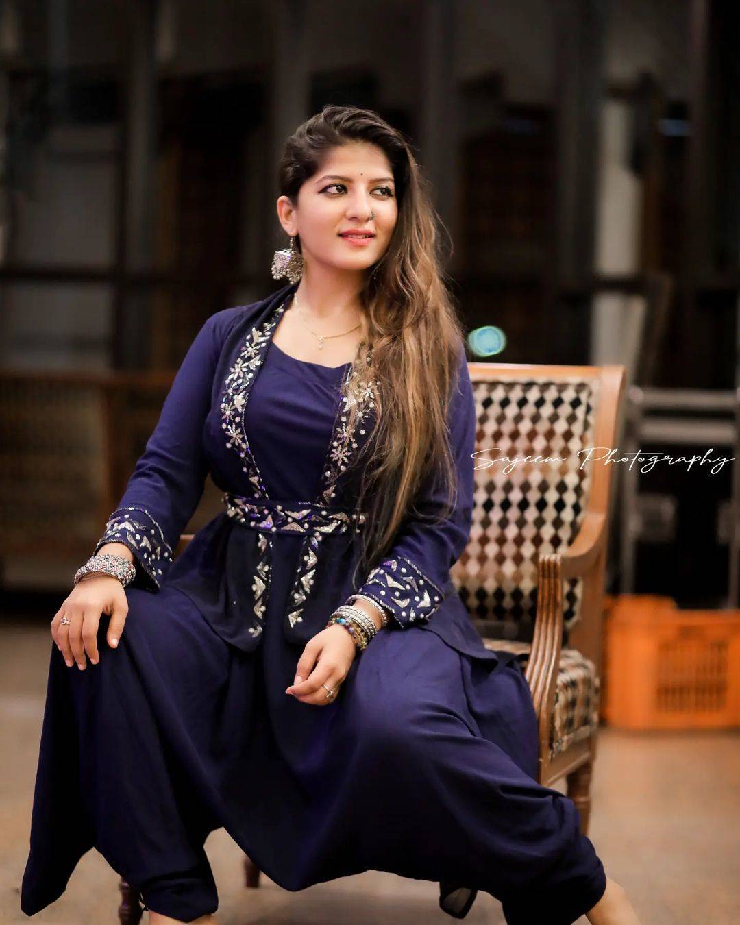 Social Media Star Aswathy S Nair Stunning Look in Blue Outfit | Aswathy ...