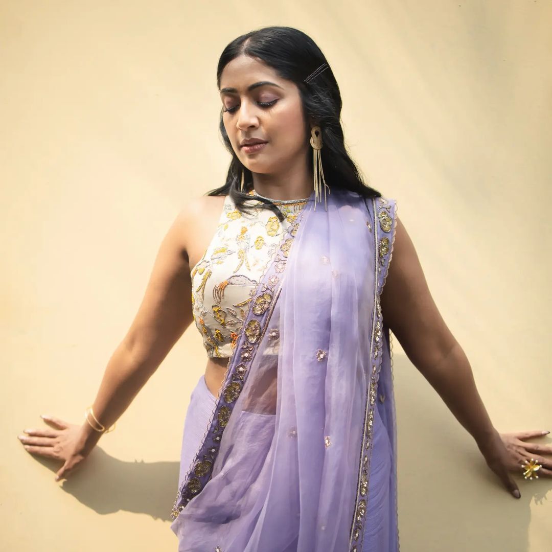 Actress Navya Nair's Stylish Photoshoot of Promotinal Event for Upcoming Movie Janaki jaane ...