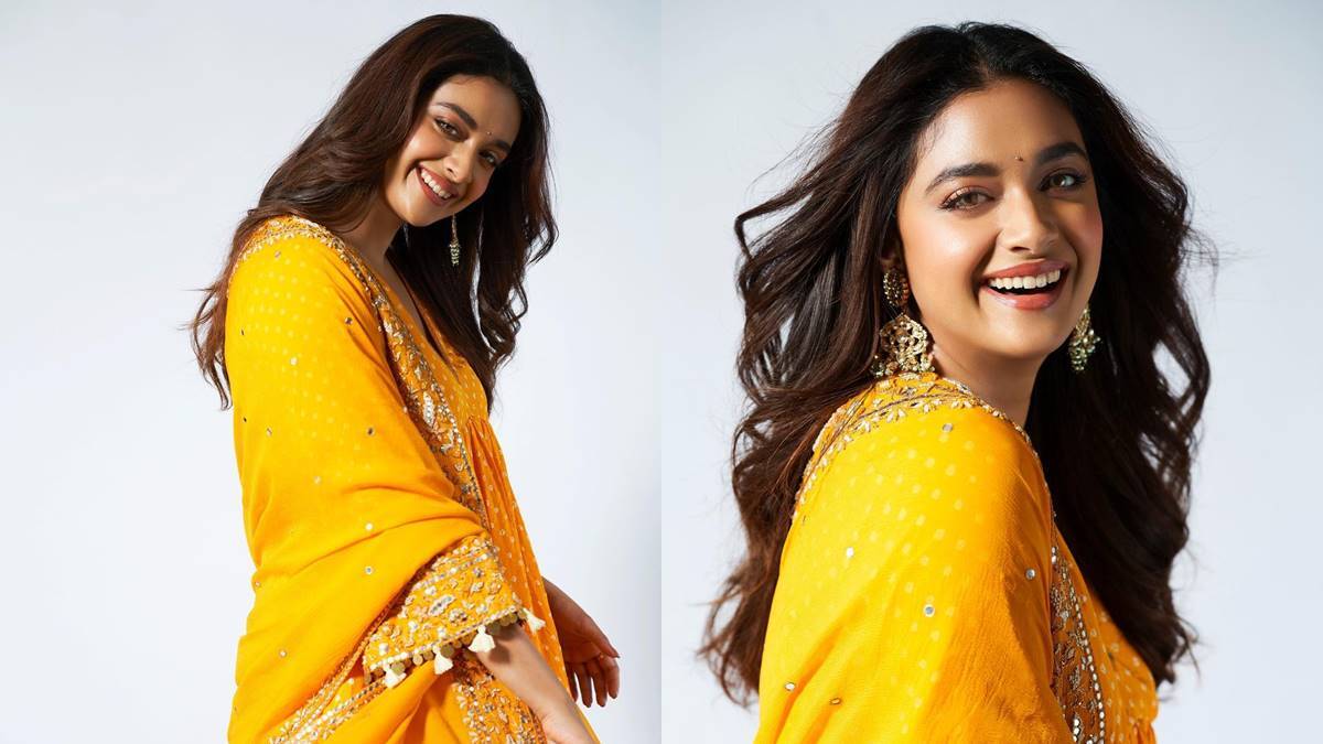 South Actress Keerthy Suresh's Yellow Kurta Look Made Wow Among Fans ...
