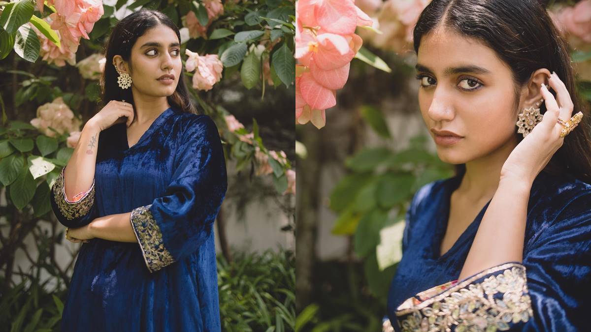 Actress-Model Priya Prakash Varrier Latest Stylish Stills in Blue ...