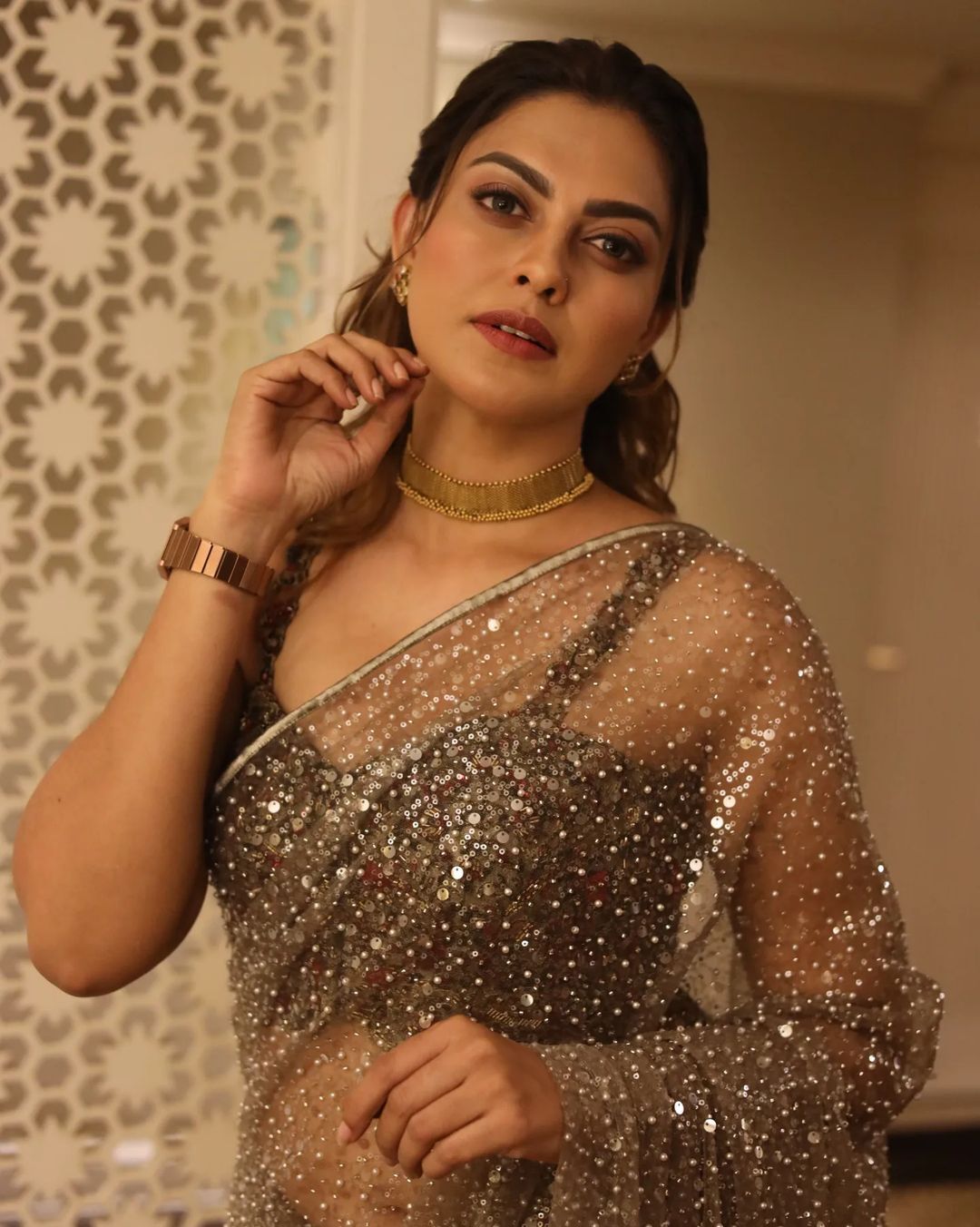 Anusree New Saree Look Viral On Social Media; CheckOut The New Pictures | Anusree: മിന്നി മിന്നി ...