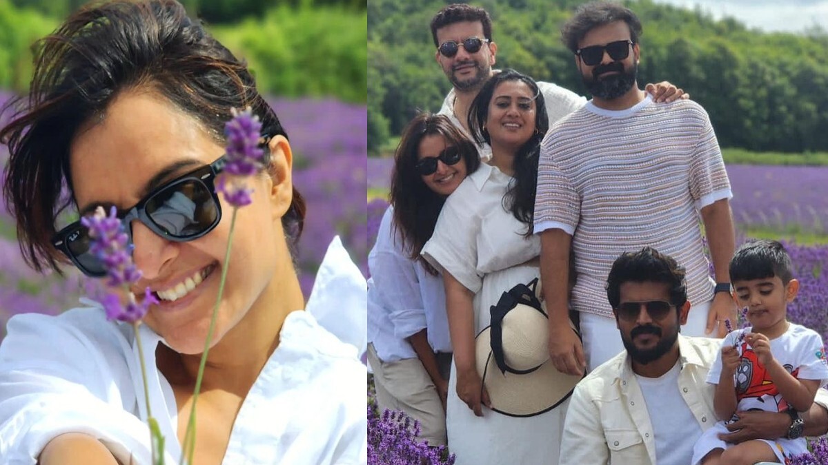 Manju Warrier Visits Lavender Farm in Uk with Kunchacko Boban And ...