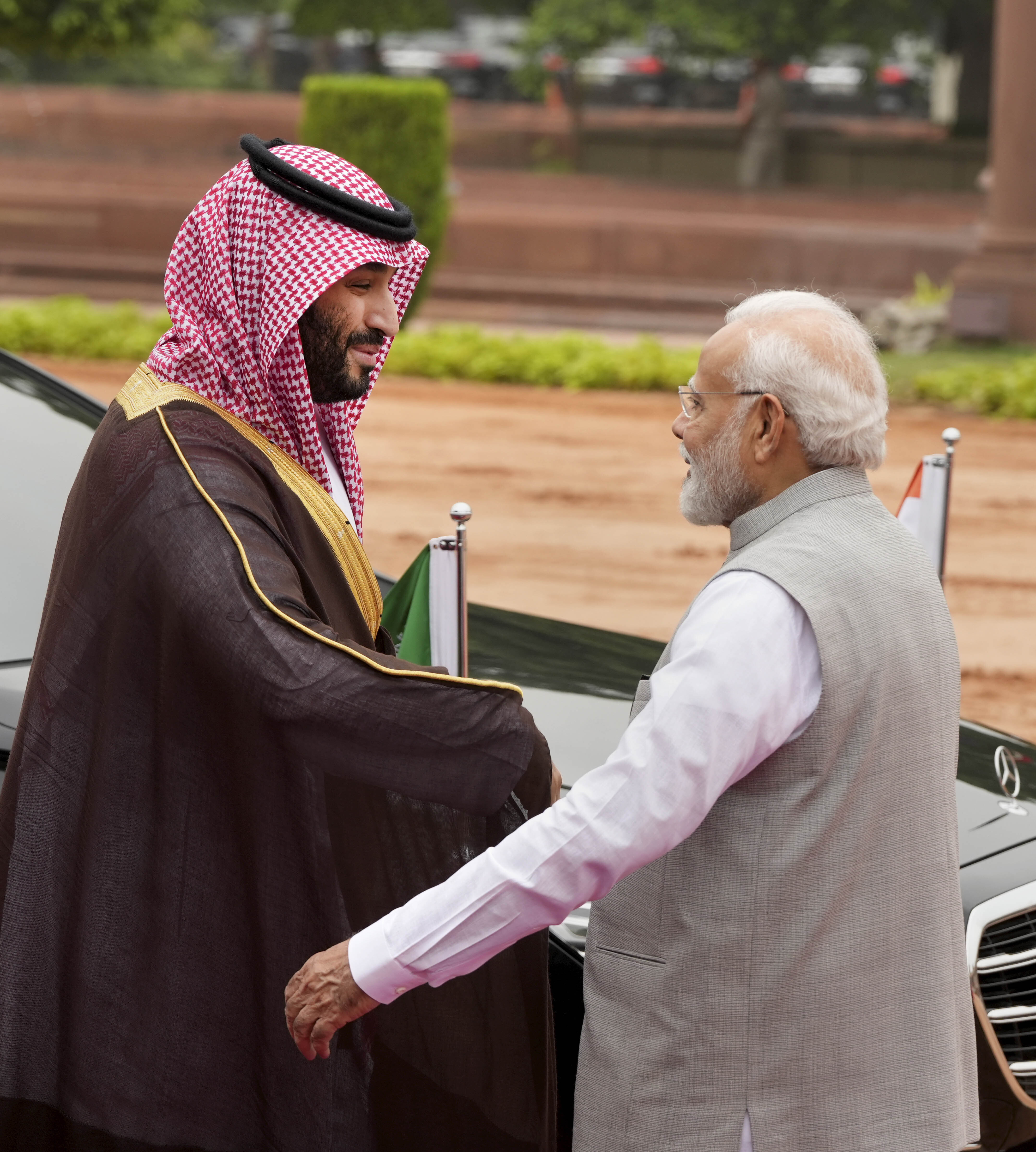 PM Narendra Modi Welcomes Saudi Arabia's Crown Prince And PM Mohammed Bin Salman Bin Abdulaziz ...