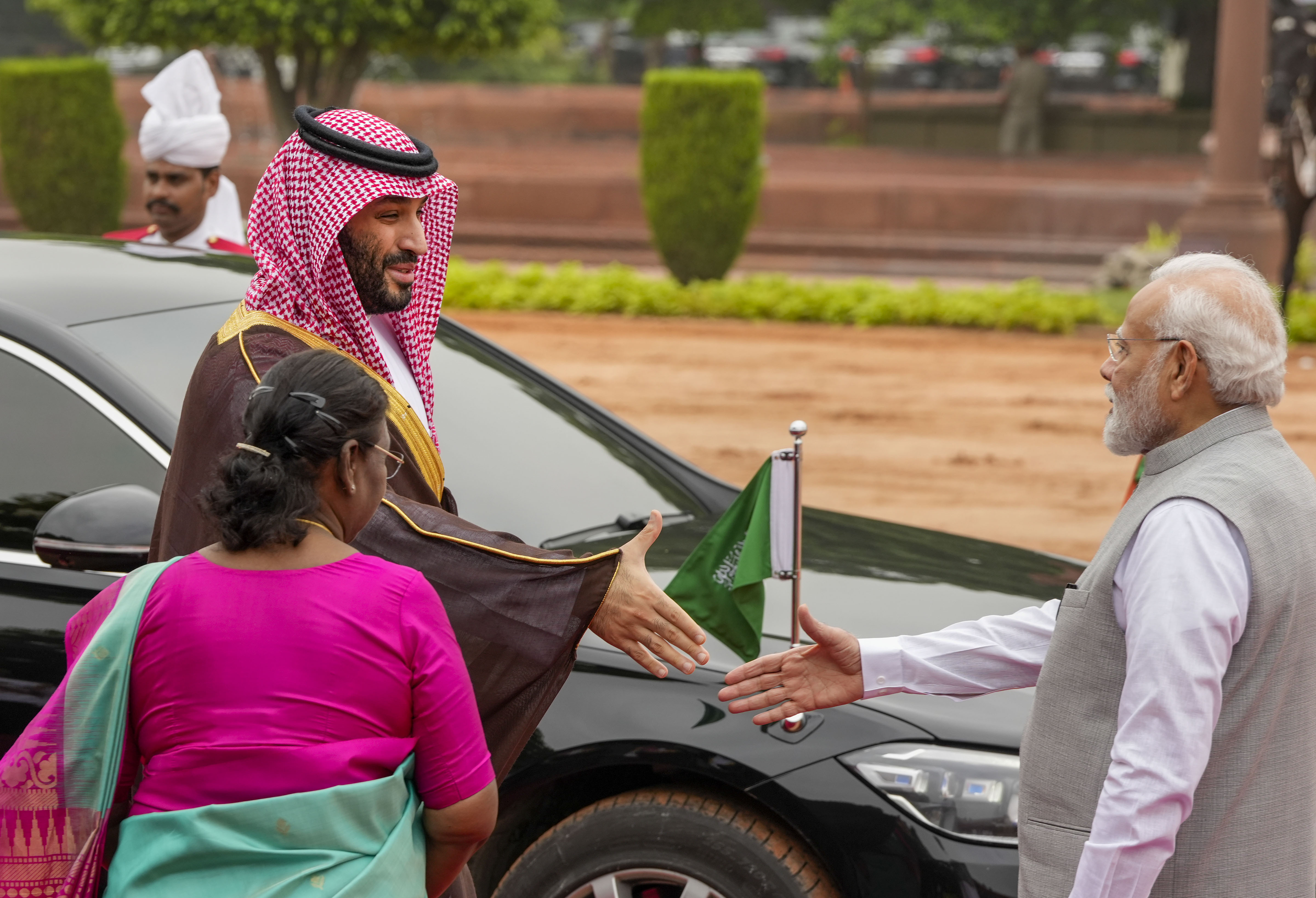 PM Narendra Modi Welcomes Saudi Arabia's Crown Prince And PM Mohammed Bin Salman Bin Abdulaziz ...