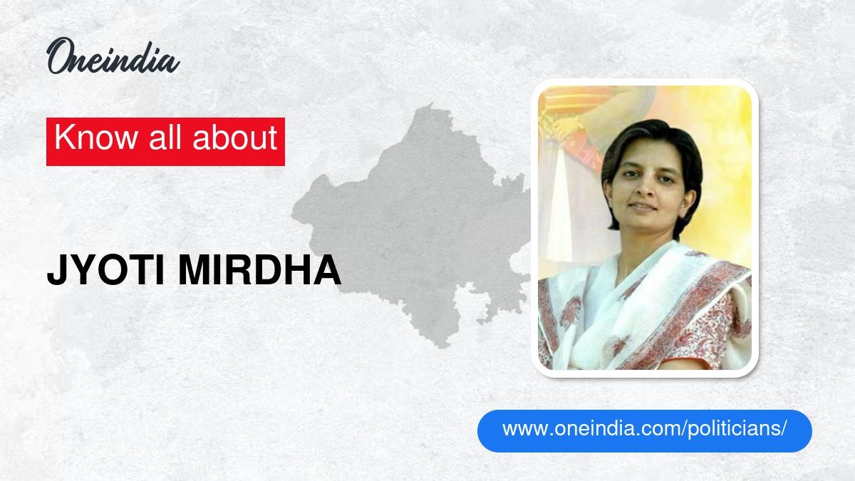 Jyoti Mirdha: Age, Biography, Education, Husband, Caste, Net Worth ...
